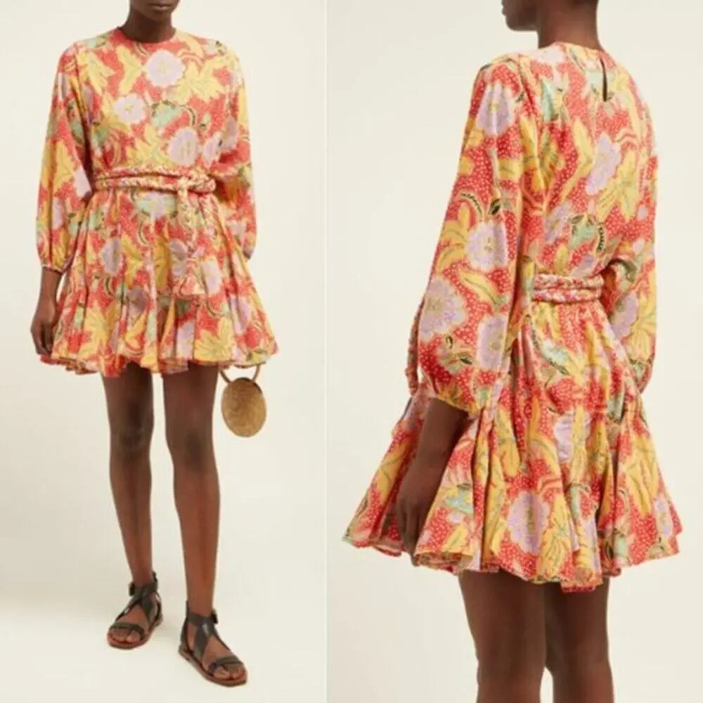 RHODE | Dresses | New Rhode Resort Long Sleeve Tie Waist Ella Floral ...